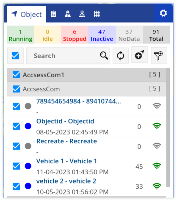 Overview of Live Tracking Screen