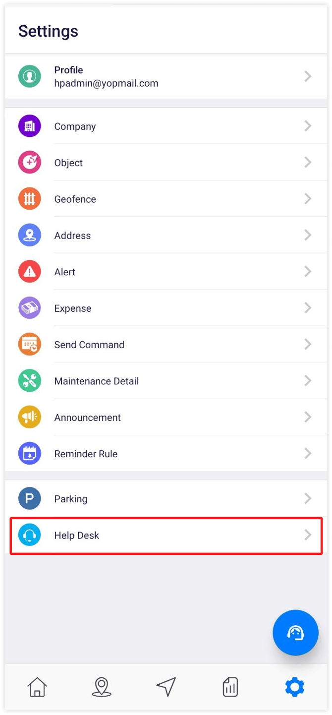 HelpDesk in Mobile Application