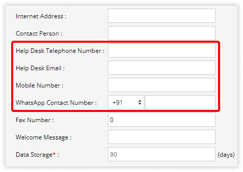 Help Desk Details on Admin
