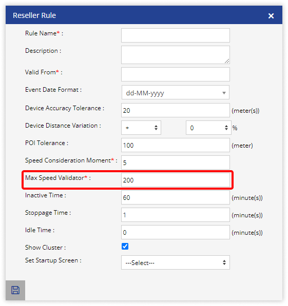 Configure Maximum Speed for Vehicles