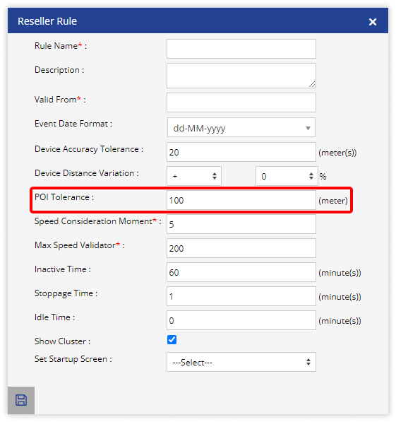 POI Tolerance For Reseller